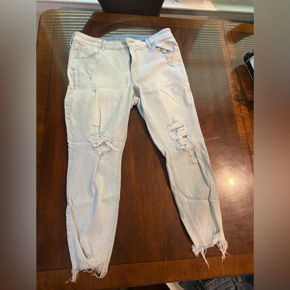 Old Navy | Jeans | Very Light Wash Ripped Jeans With Frayed Bottoms ...